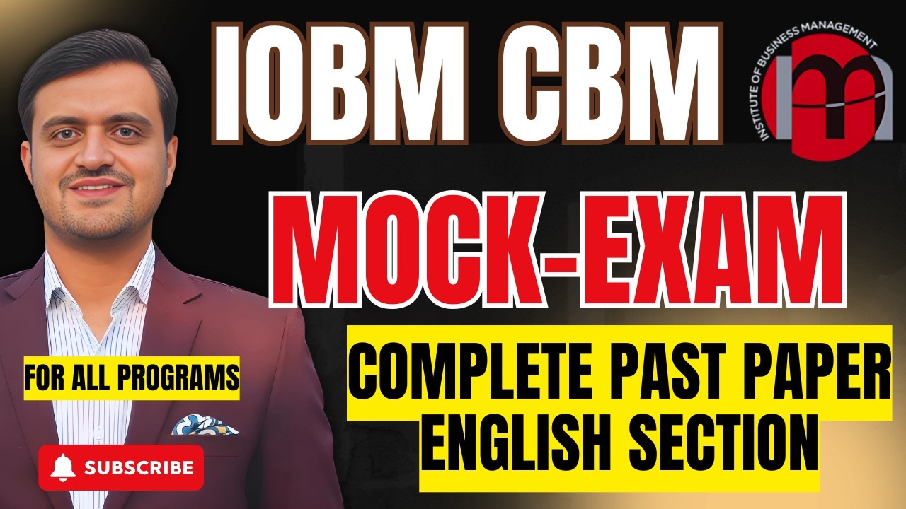 IOBM CBM All Programs | Entrance Test Complete Mock Exam 2026 | English ...