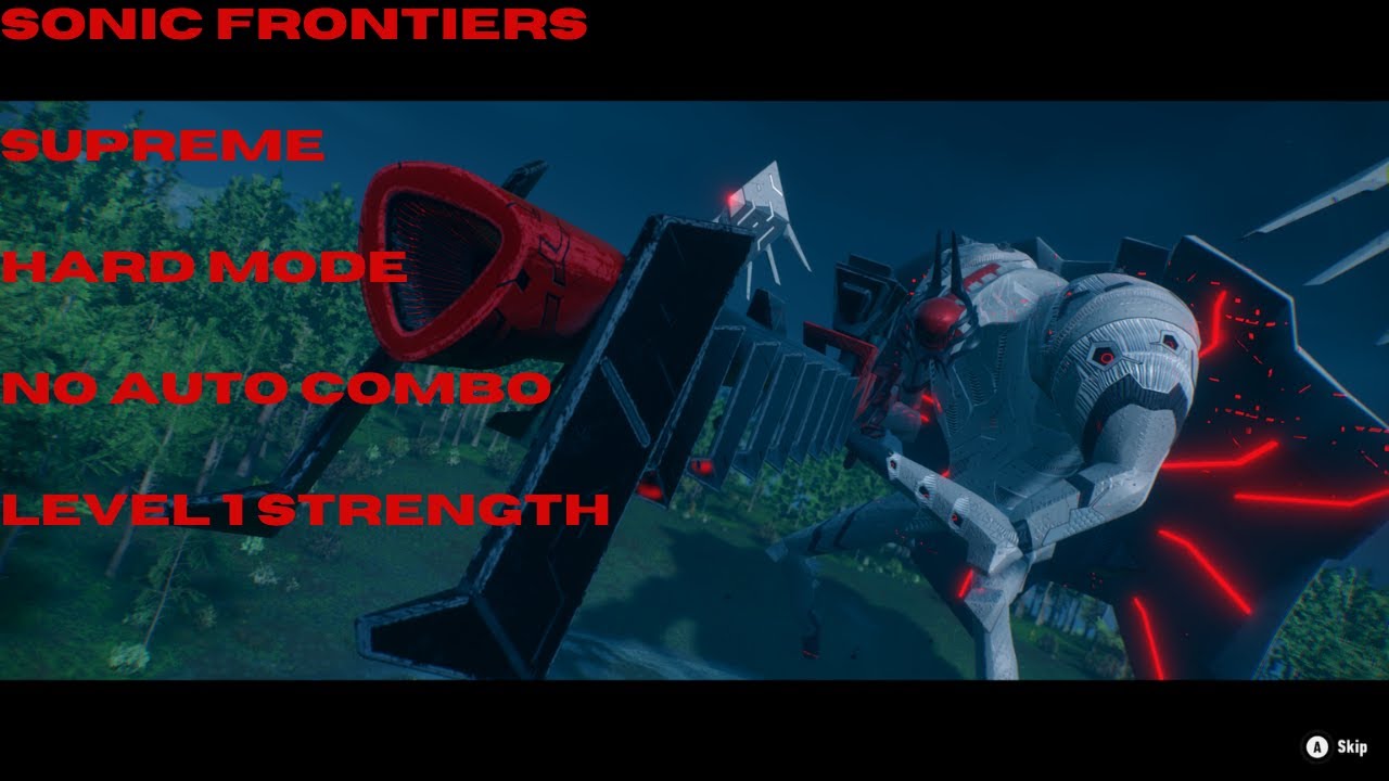 SONIC FRONTIERS Supreme Boss Fight No Auto-Combo Hard Mode Level 1 Strength - YouTube