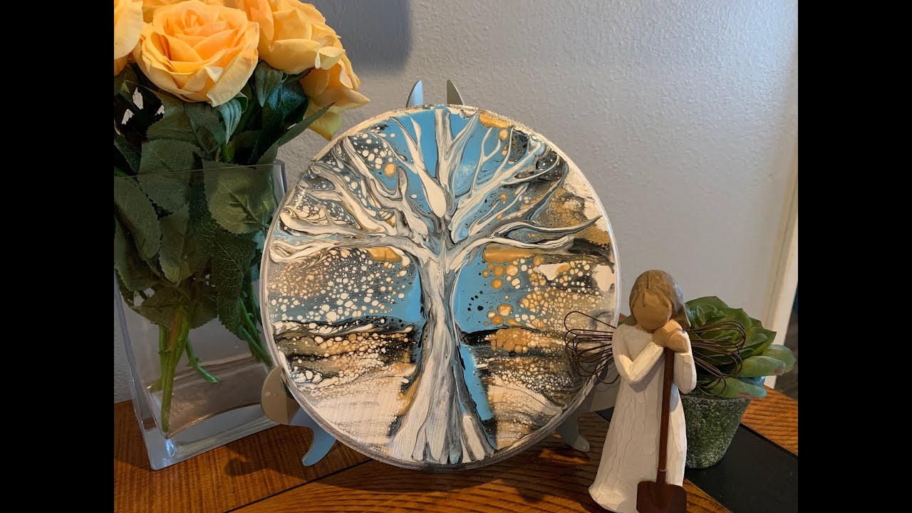 Acrylic Tree Swipe #1 - Acrylic Painting - Fluid Art - Paint Pouring ...