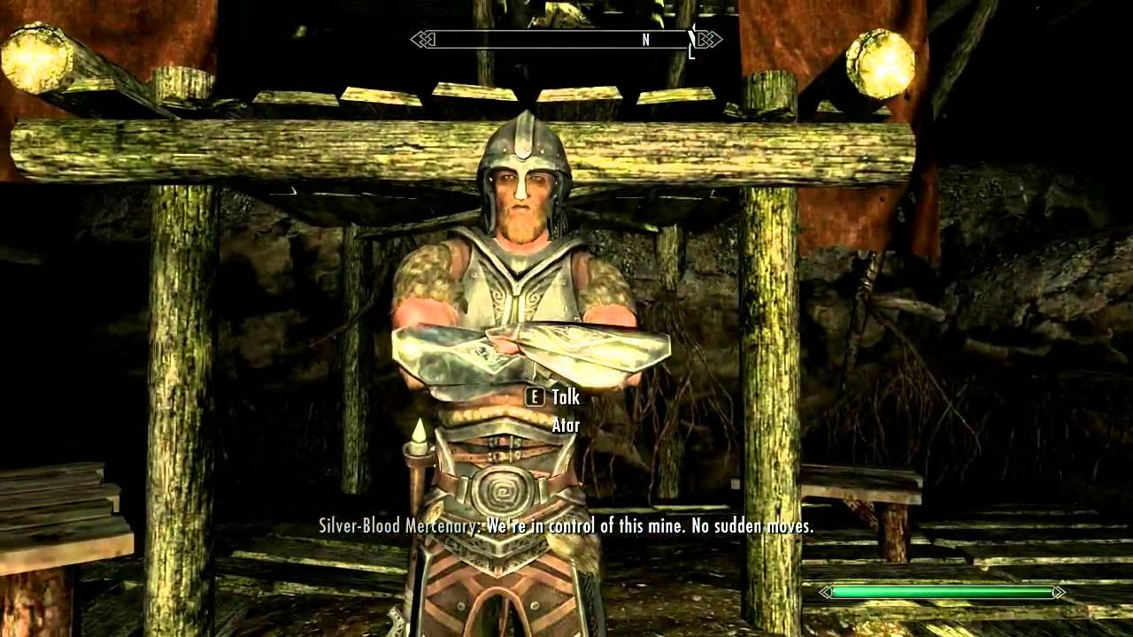 Skyrim - Convince Atar to leave the Sauranach mine - YouTube