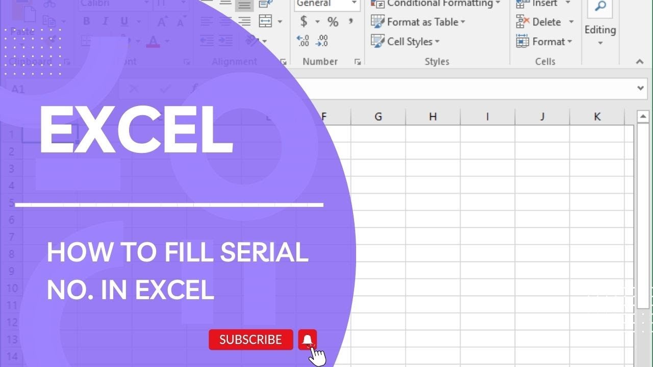How to fill serial no. in Excel || MS WORLD - YouTube