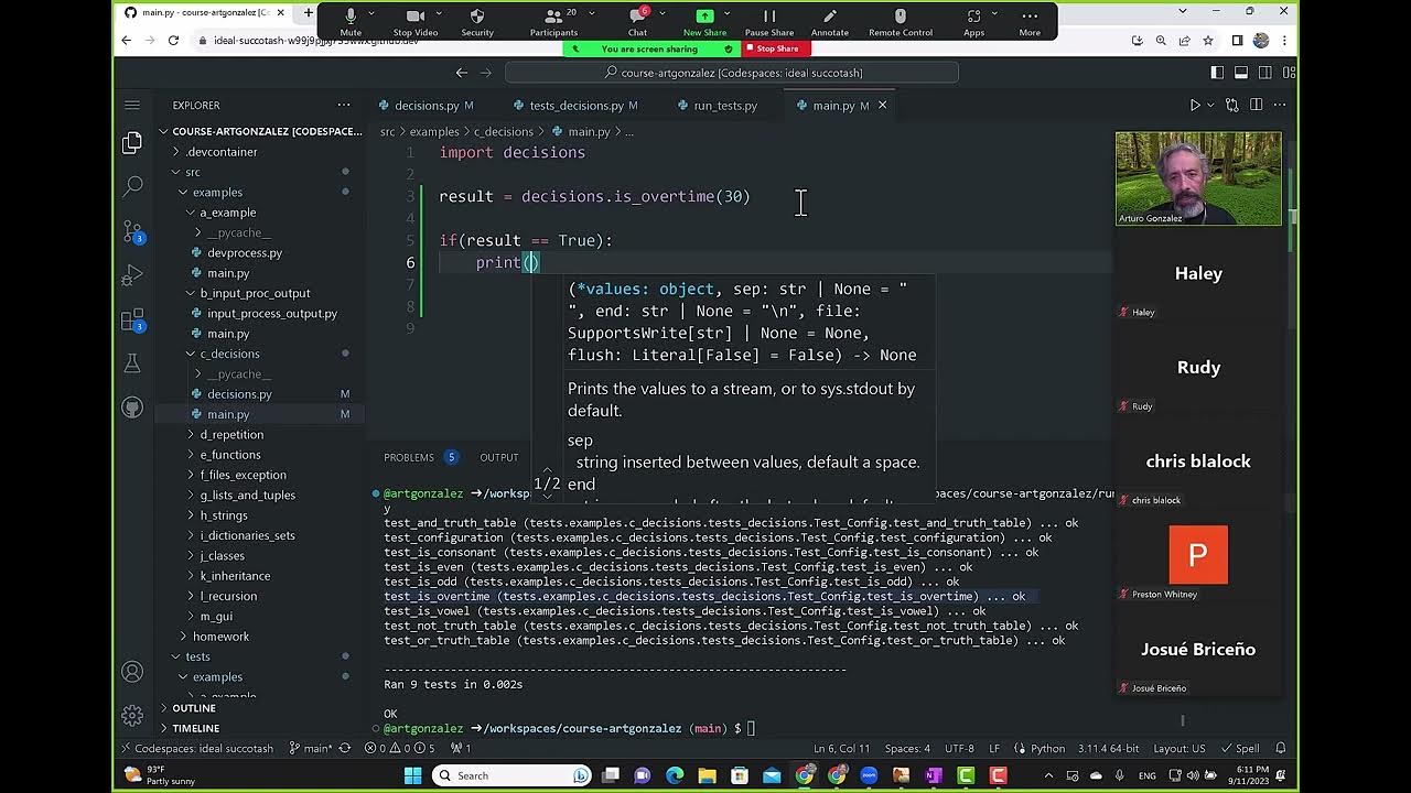 091123 COSC 1336 Python if and if else statements w test cases - YouTube