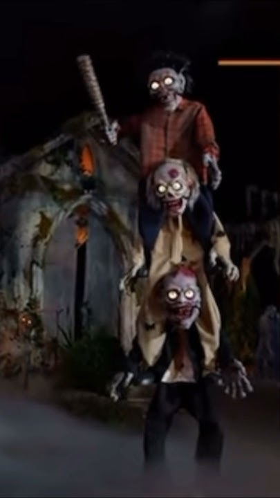 Home Depot Halloween 2025 Trio Zombie Stack Animatronic #halloween #shortvideo - YouTube