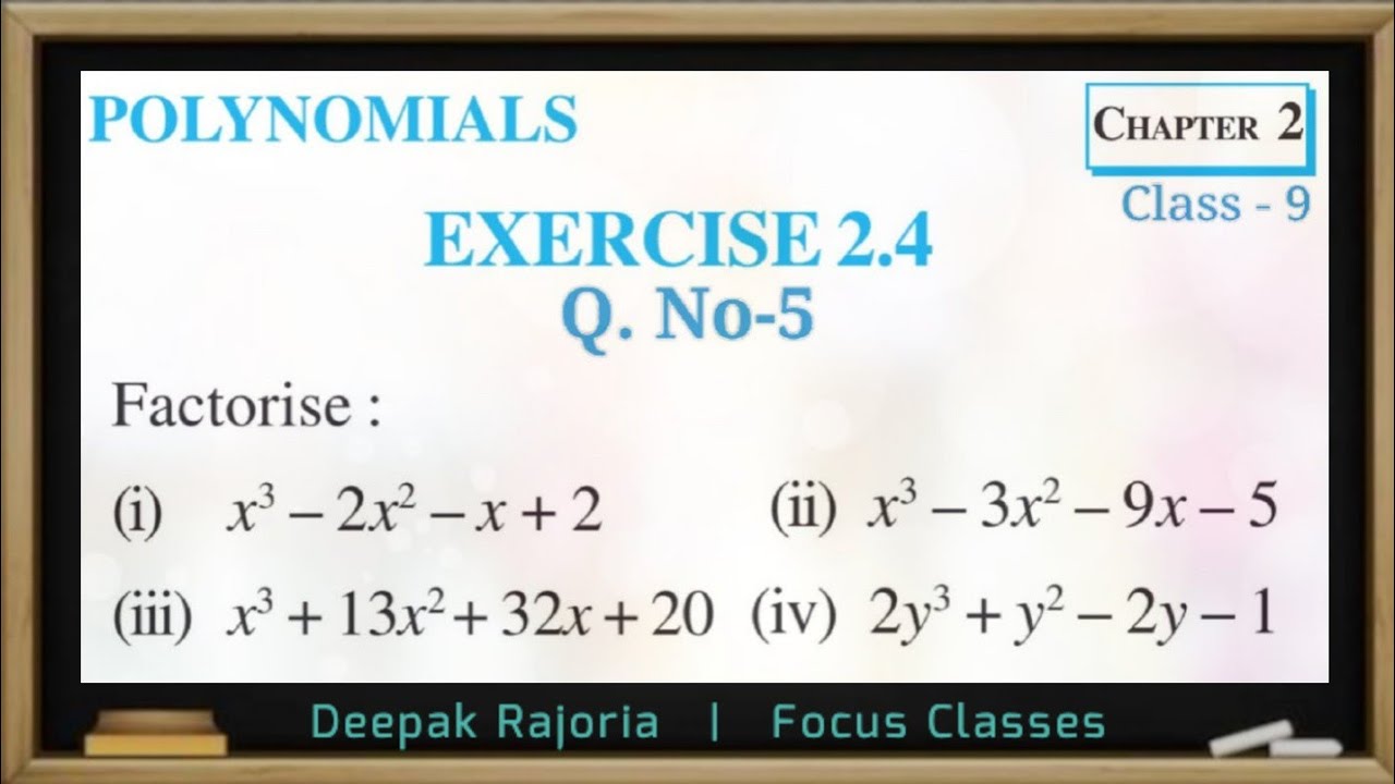 Polynomials Class 9th Maths Ex 2 3 Q5 i Factorise X3 2x2 x 2