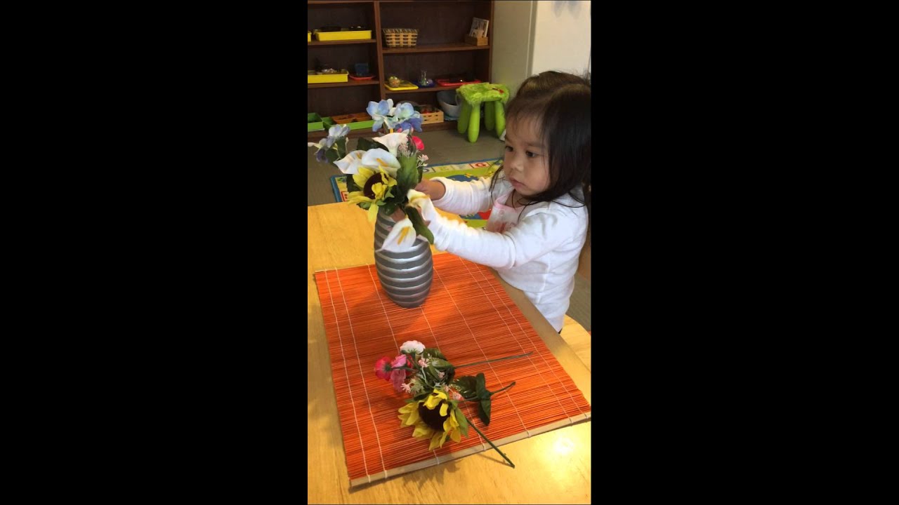 Flower Arranging ~Practical Life~ Montessori - YouTube