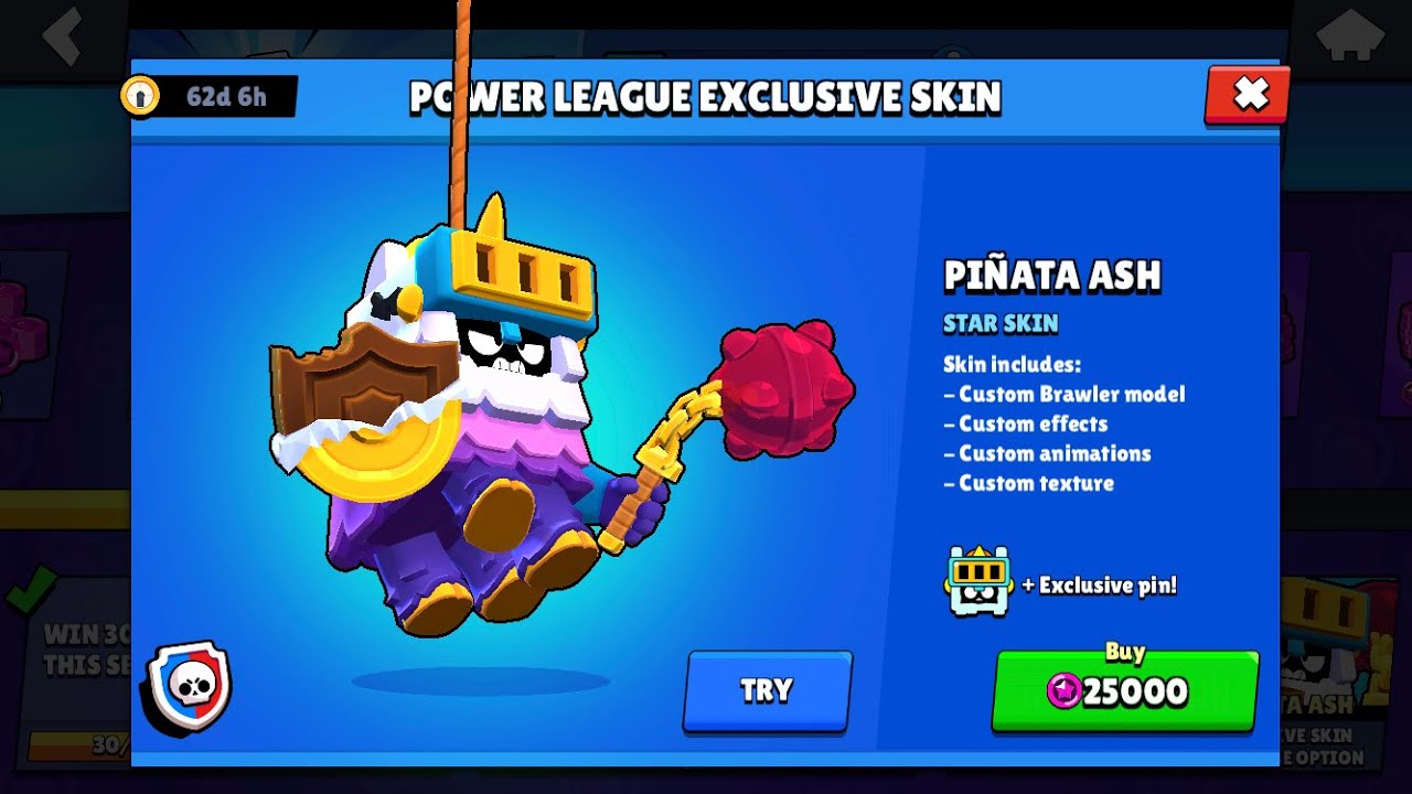 Brawl Stars Power League Unlocking Piñata Ash - YouTube