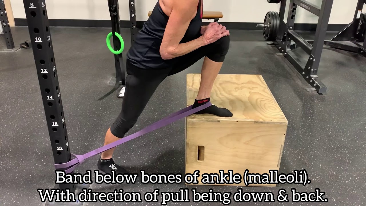 Band Ankle Dorsiflexion Mobilization - YouTube
