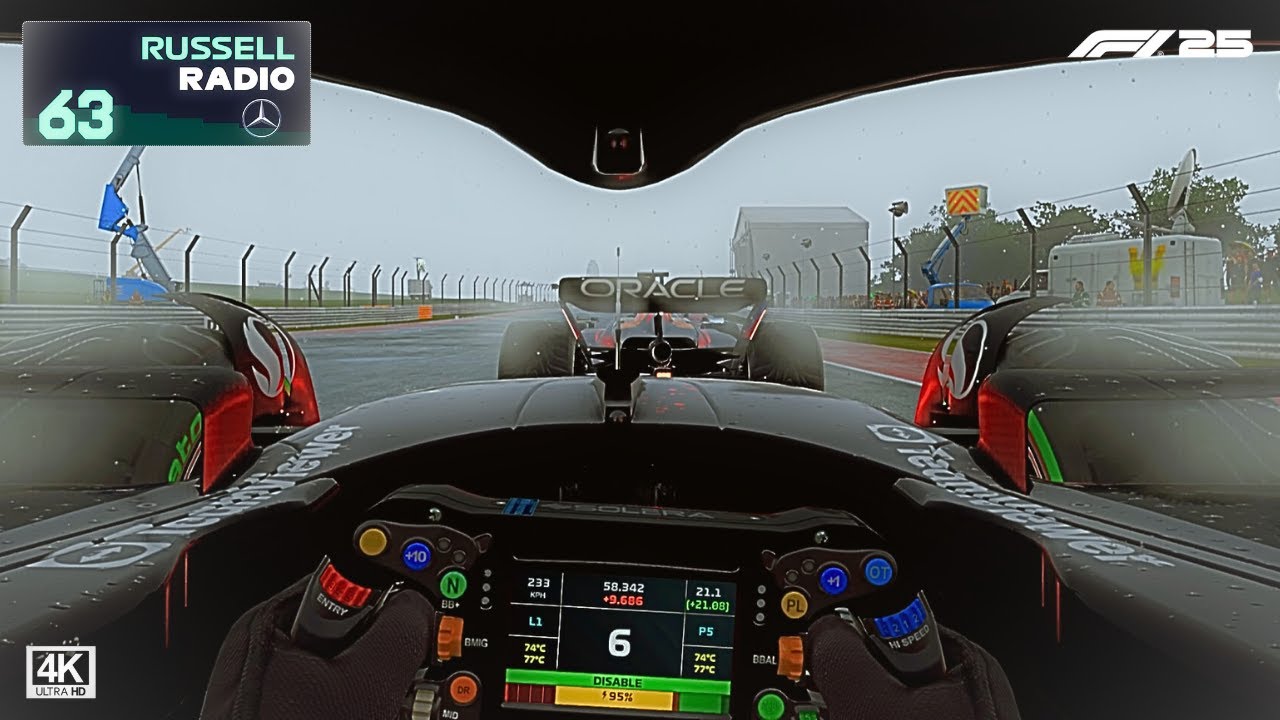 GEORGE RUSSELL Ultra Realistic Visor Cam | Full Race with Live Team ...