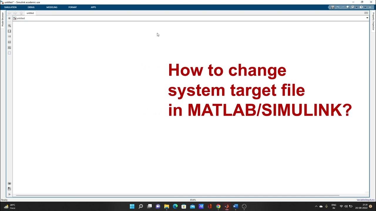 How to change system target file in MATLAB/SIMULINK? - YouTube
