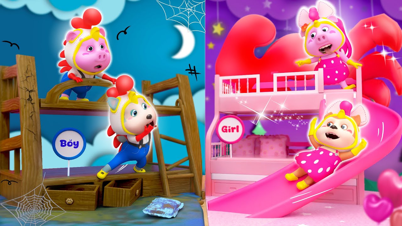 Pink vs Blue Boy & Girl Challenge at Sleepover Party 💖💙 Fun Playtime ...