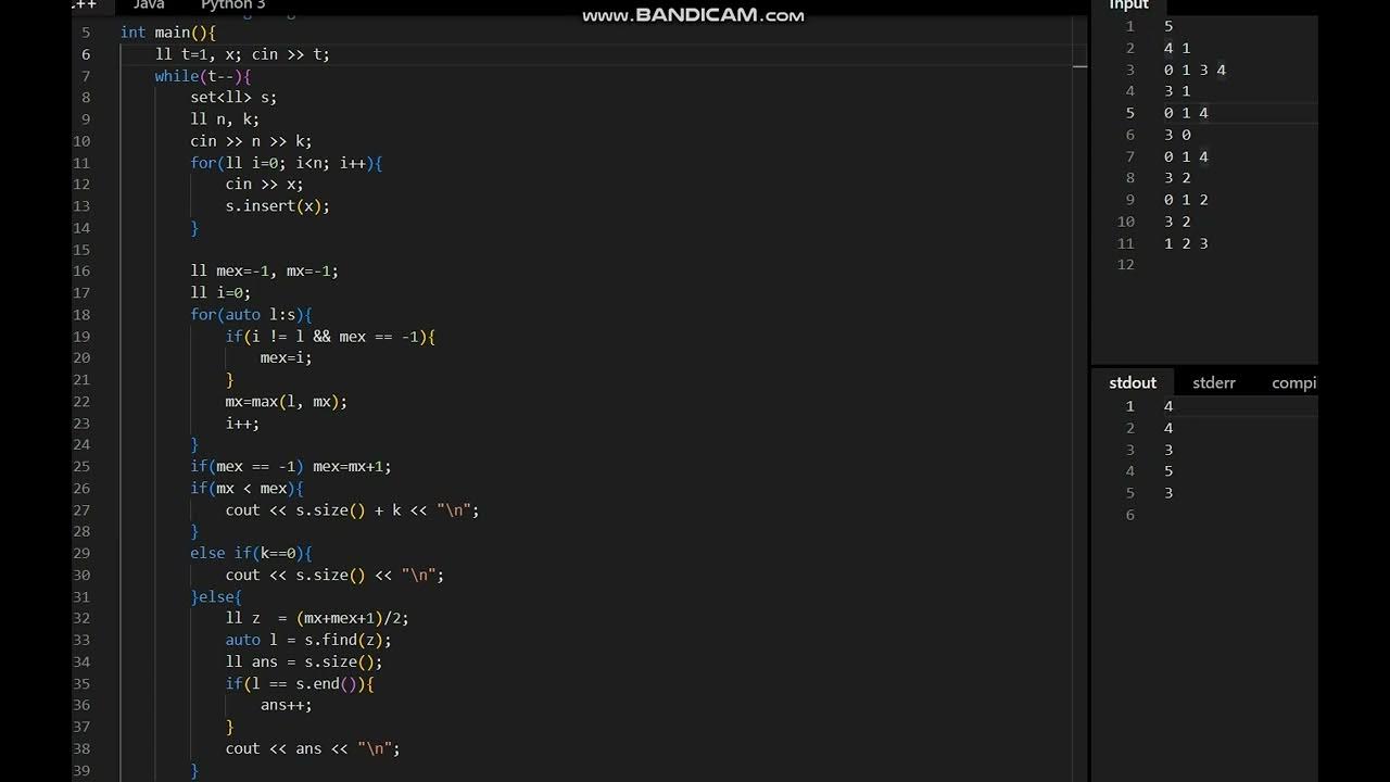 B. Max and Mex | Solution C++ | Codeforces Round 706 (Div. 2) - YouTube