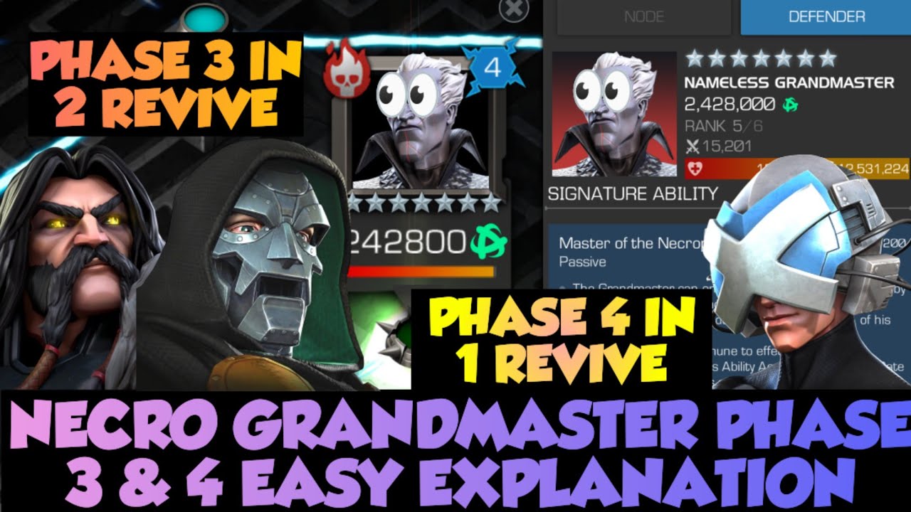 MCOC: NECRO GRANDMASTER PHASE 3 & 4 EASY EXPLANATION AND GAMEPLAY # ...