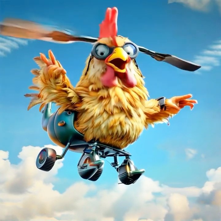 Funny chicken helicopter - YouTube