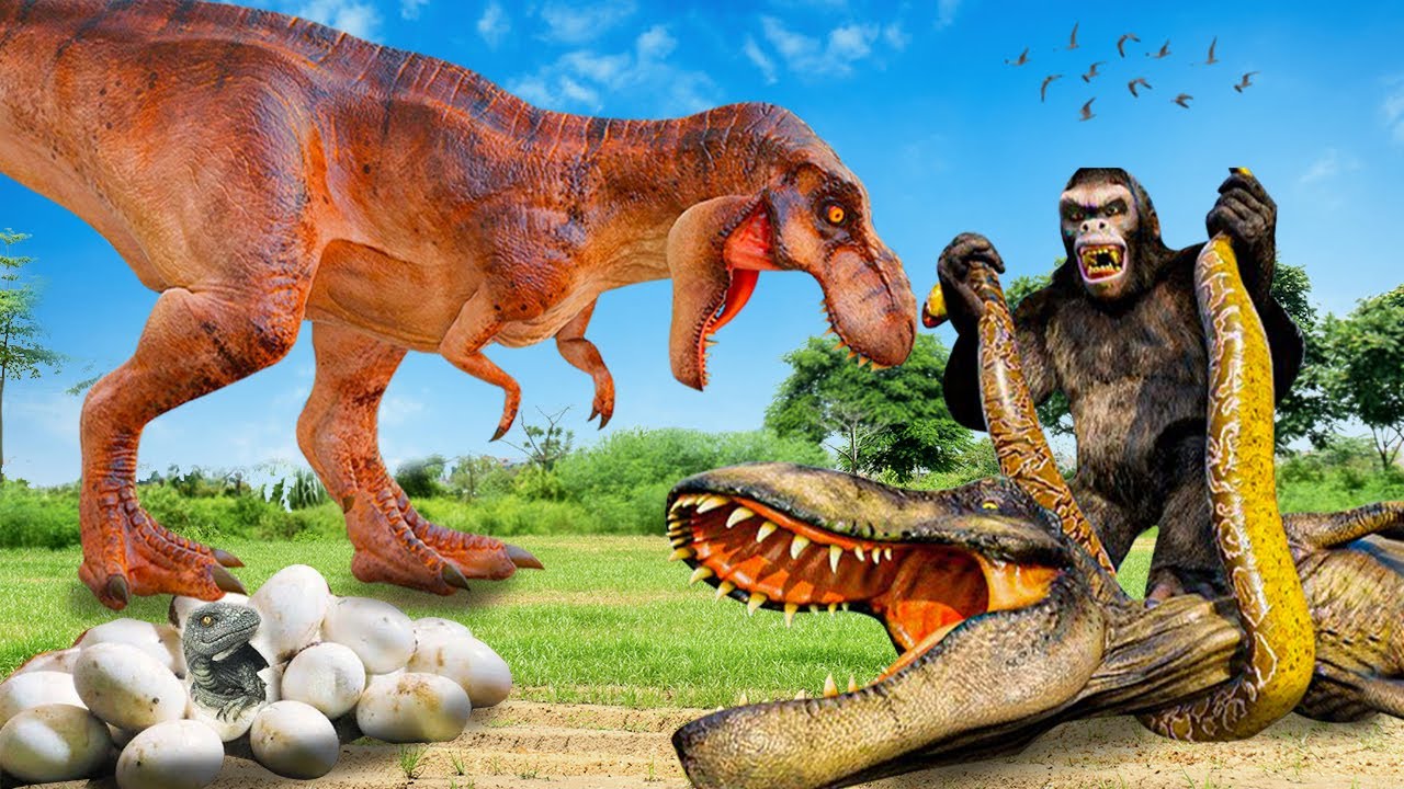 New Hollywood Movie (2024) Dinosaur Attack | T-rex Vs Gigantosaurus ...