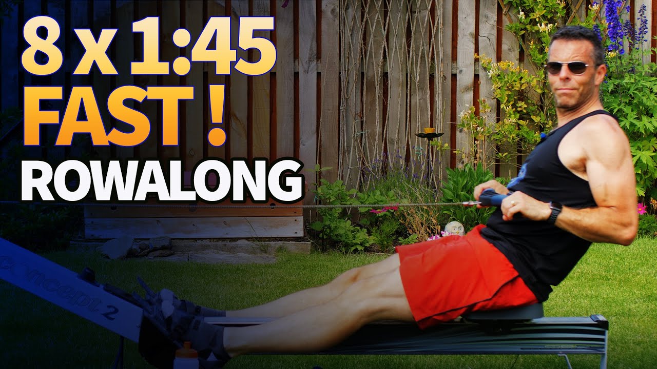 Rowing Machine Workout - 8 x 1:45 intervals - Hard and Fast! - YouTube