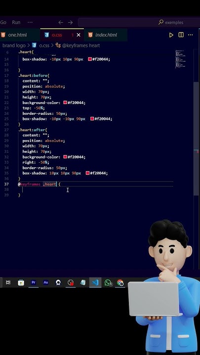 Keyframes Heart Animation | HTML CSS JS Animation and Effects #devin #shortsvideo # ...