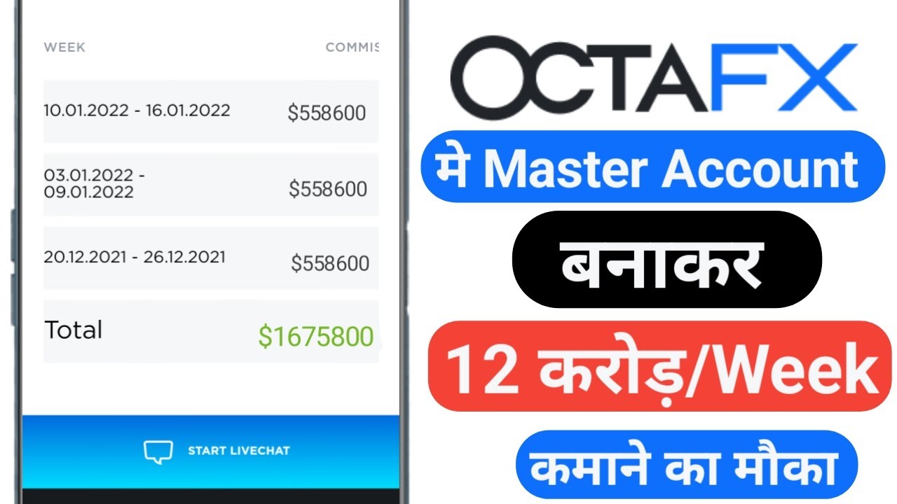 How to open Octafx Master Account and earn 1 million dollors /Week ...