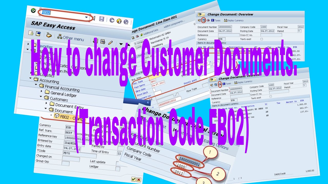How To Change Customer Documents FB02 In SAP YouTube How To Change Customer Documents FB02 In SAP YouTube