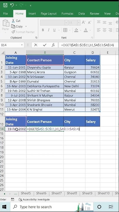 Using DGET Formula Instead of VLOOKUP New Excel Trick #advanceexcel # ...