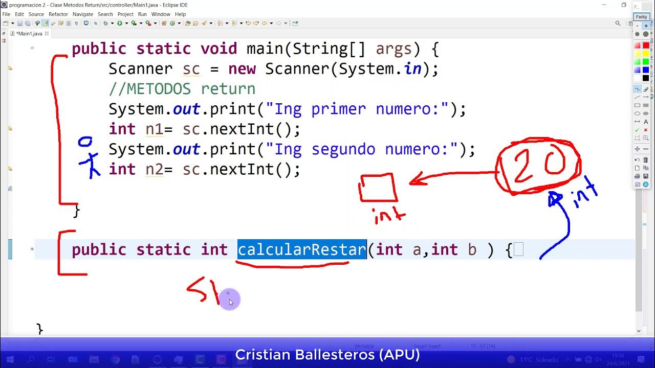 Métodos return en JAVA ejemplo resta entre números y promedio PARTE 2/3 ...