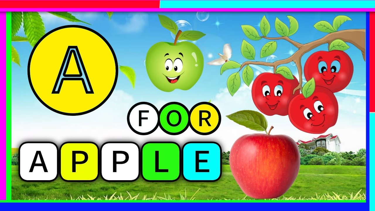 A for Apple B for boll A to Z ABCD Book Learning Phonics song kids ...