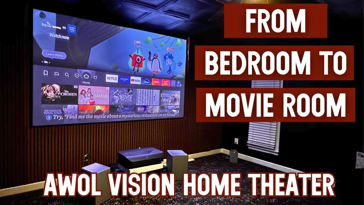 Full Theater/Bonus Room Makeover With AWOL Vision 120" ALR Cinematic ...