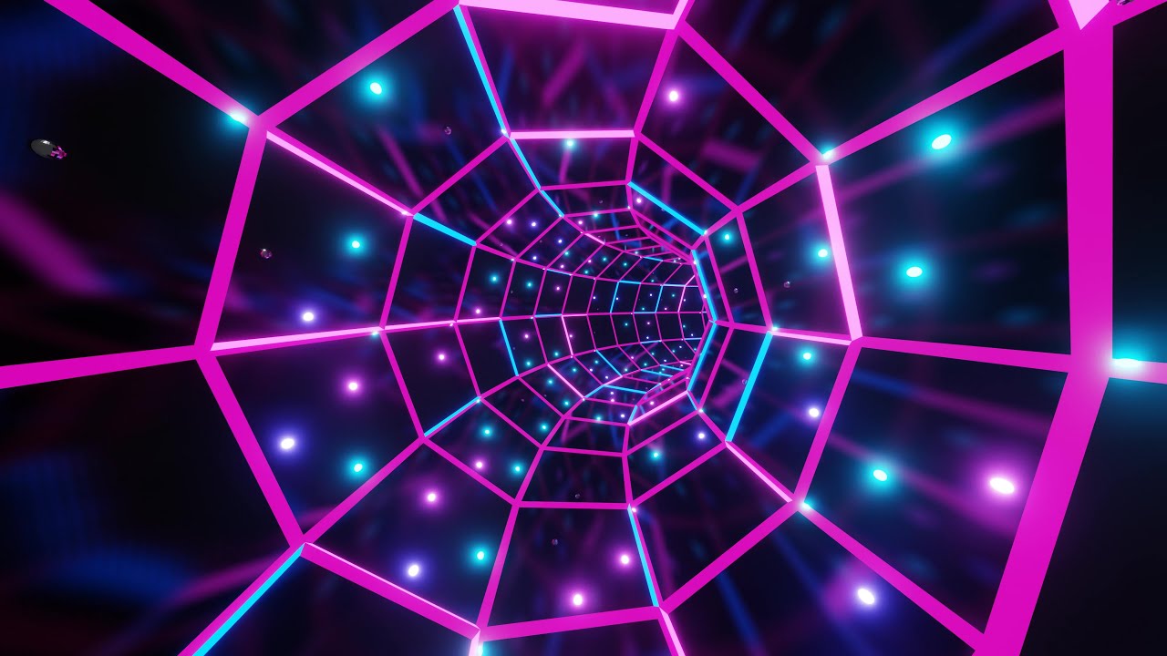 10 Hour 4k TV VJ Loop Metallic pink Relaxing Neon tunnel background ...