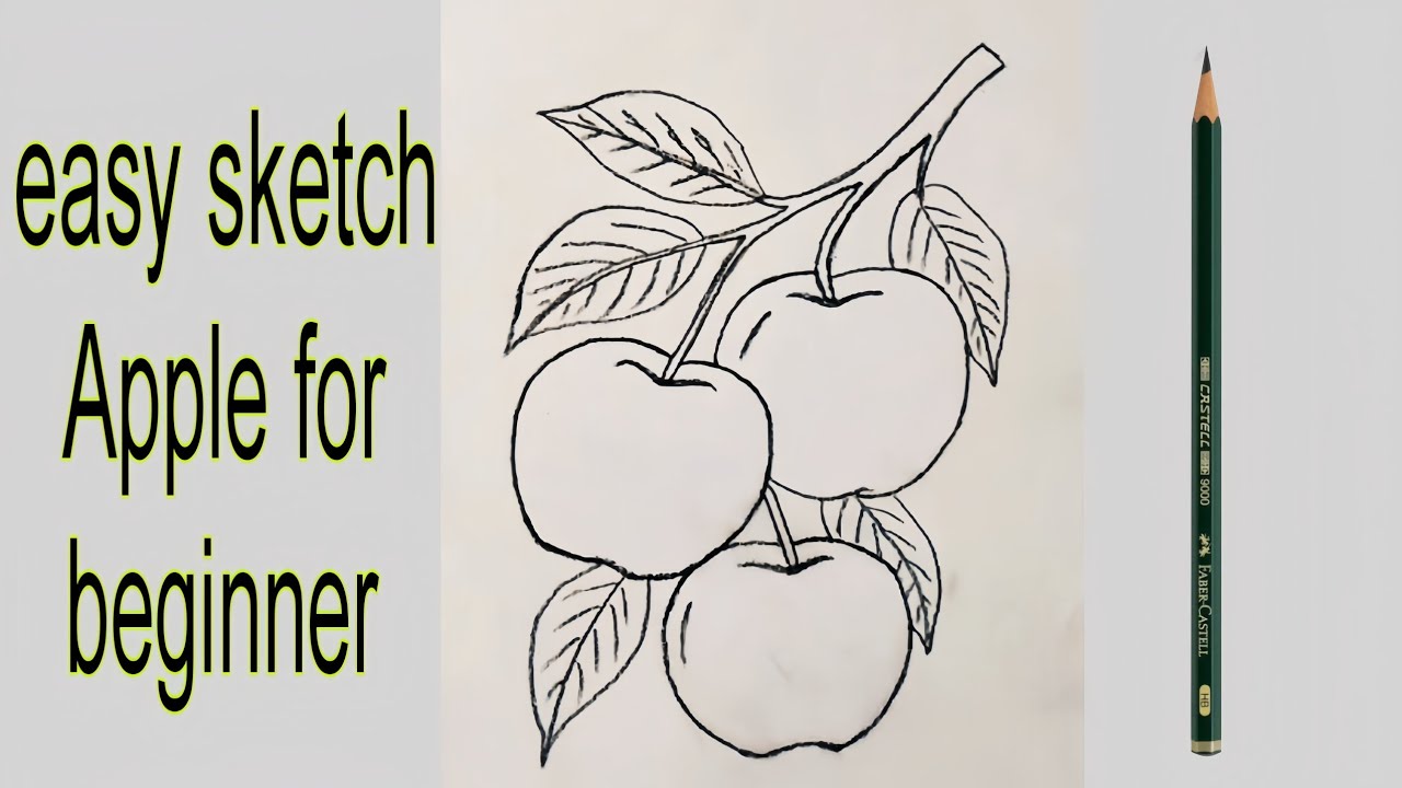 Easy Apple Sketching for Beginners | Pencil Drawing Lesson - YouTube