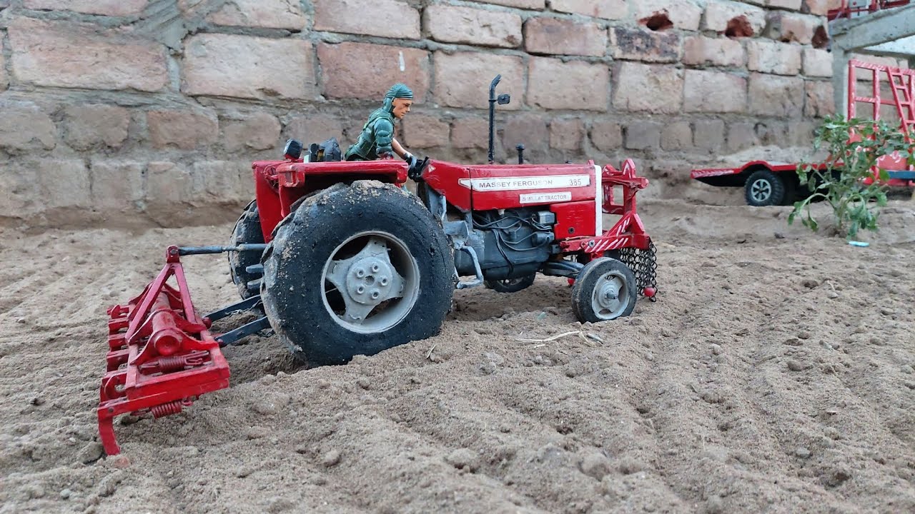 mf 385 mini tractor good working in field - YouTube