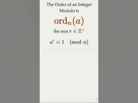 1-minute math: What is the order of an integer modulo n? - YouTube