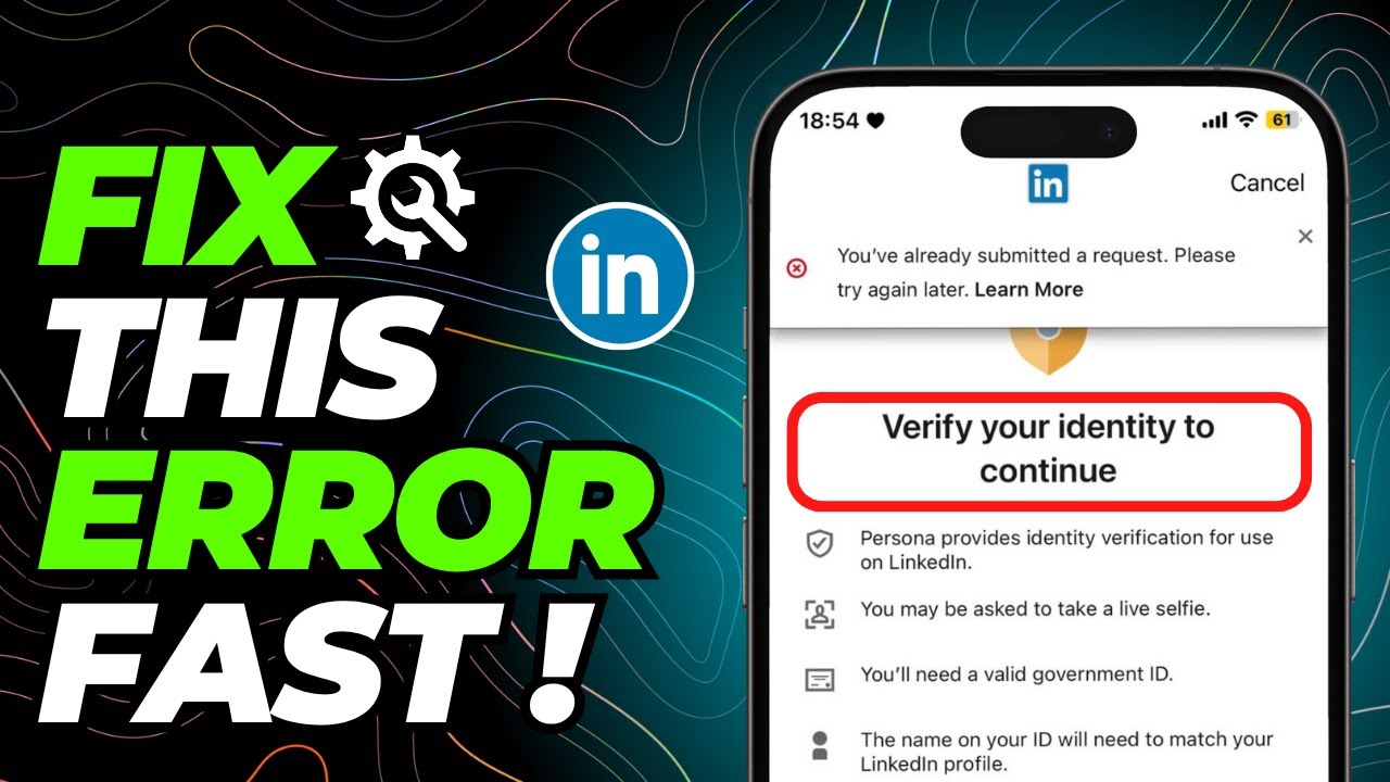 LinkedIn persona verification not working (Quick fix) - YouTube