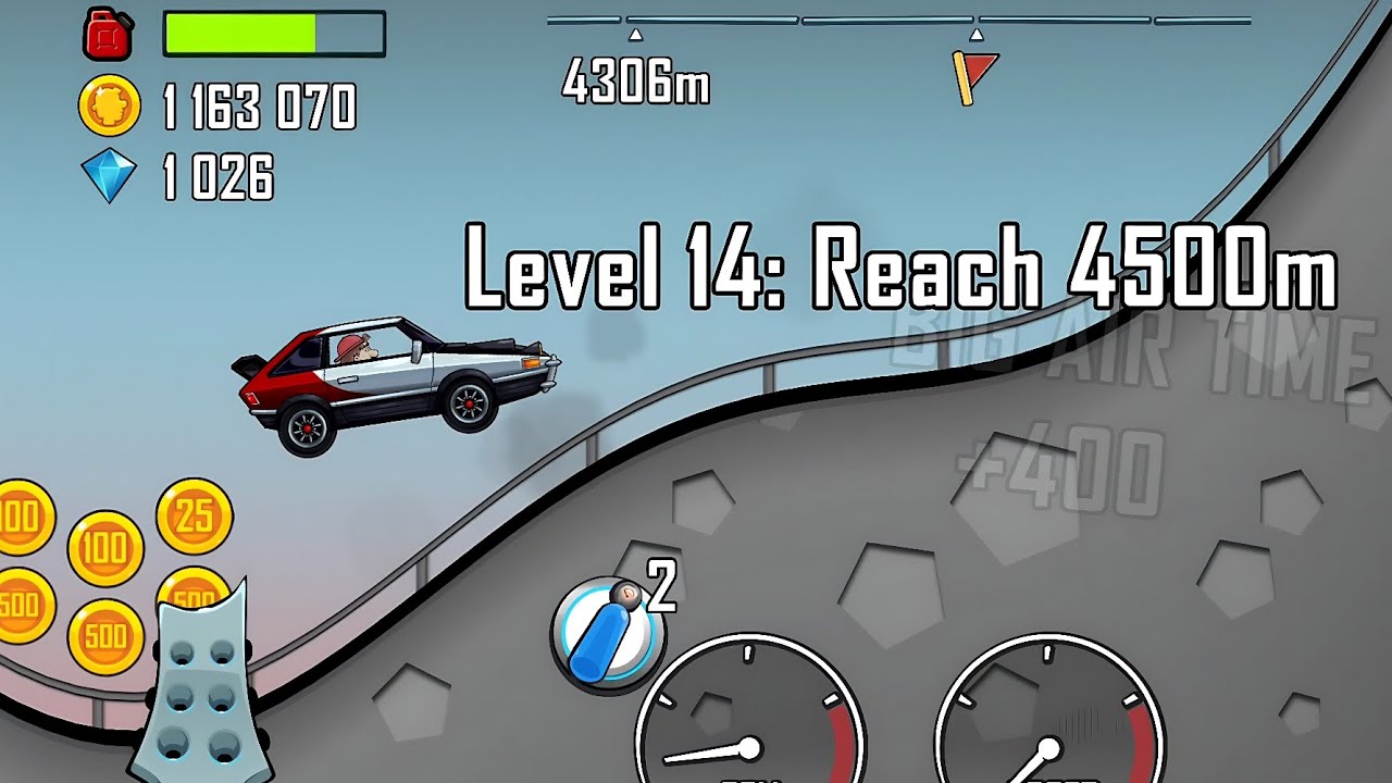 Super fast car on highway reach 4500M in hill climb racing - YouTube