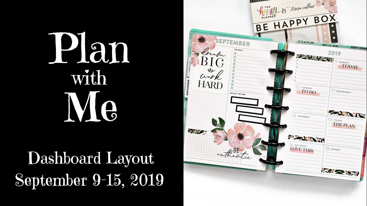 Plan With Me Mini Happy Planner Dashboard Layout | September 9, 2019 ...
