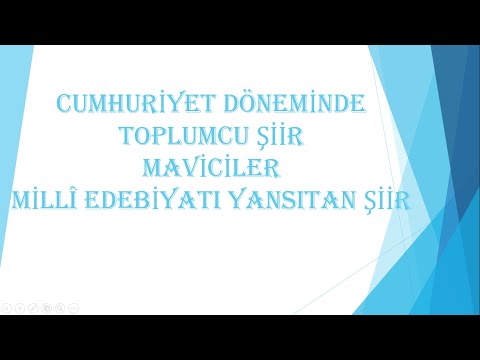 CUMHURİYET DÖNEMİNDE TOPLUMCU ŞİİR, MAVİCİLER, MİLLÎ EDEBİYATI YANSITAN ŞİİR