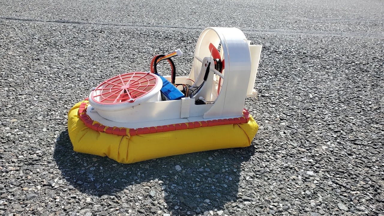 My 3d printed RC Hovercraft in action - YouTube