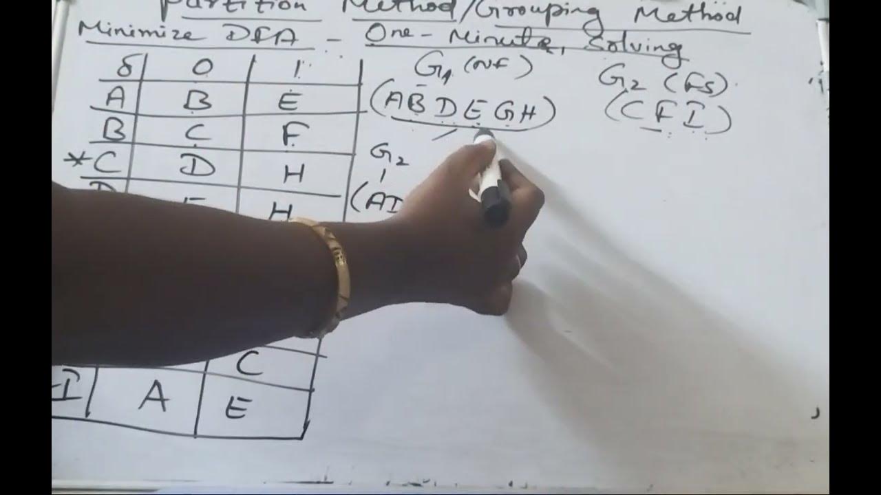 one minute solution, table filling or minimize DFA, partition method, vtu - YouTube