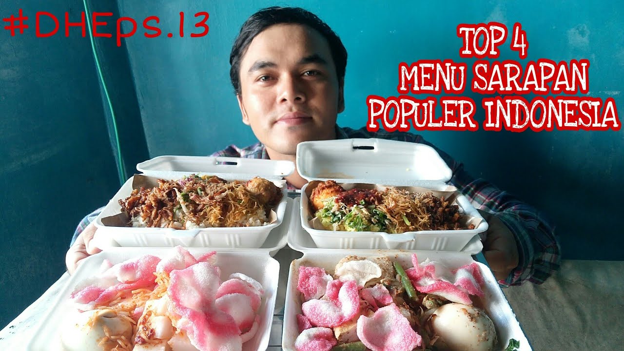 MUKBANG TOP 4 MENU SARAPAN POPULER INDONESIA (MUKBANG INDO) - YouTube