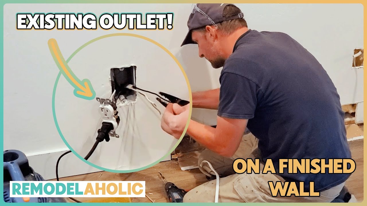 Clean Way To Install A New Electrical Outlet On A Finished Wall - YouTube