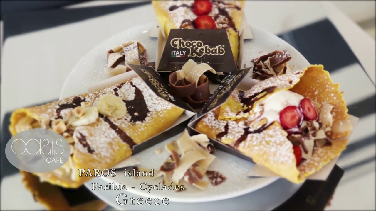 Choco Kebab - Bubble Waffle | Oasis Cafe Paros - YouTube