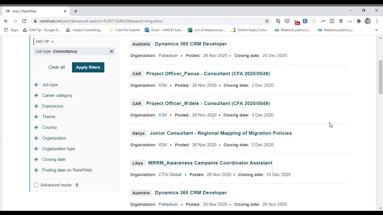 How to find international development consultancies on Reliefweb in ONE ...