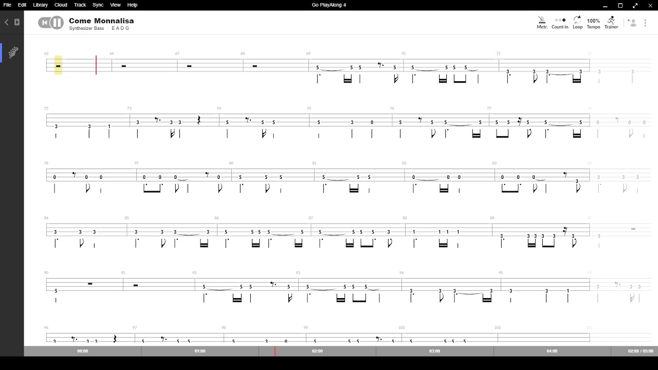 Come Monnalisa ( mango ) ,Tablatura e base Senza Basso - Backing bass ...