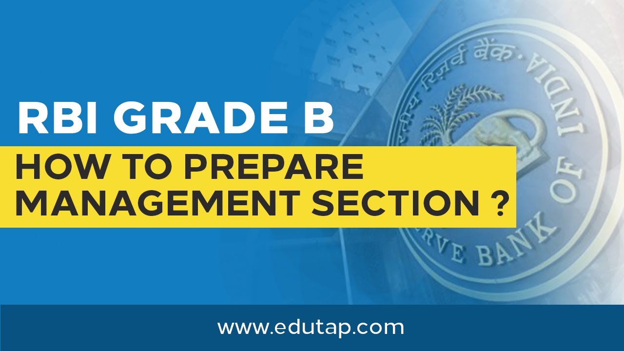 How to prepare Management section of RBI Grade B? - YouTube