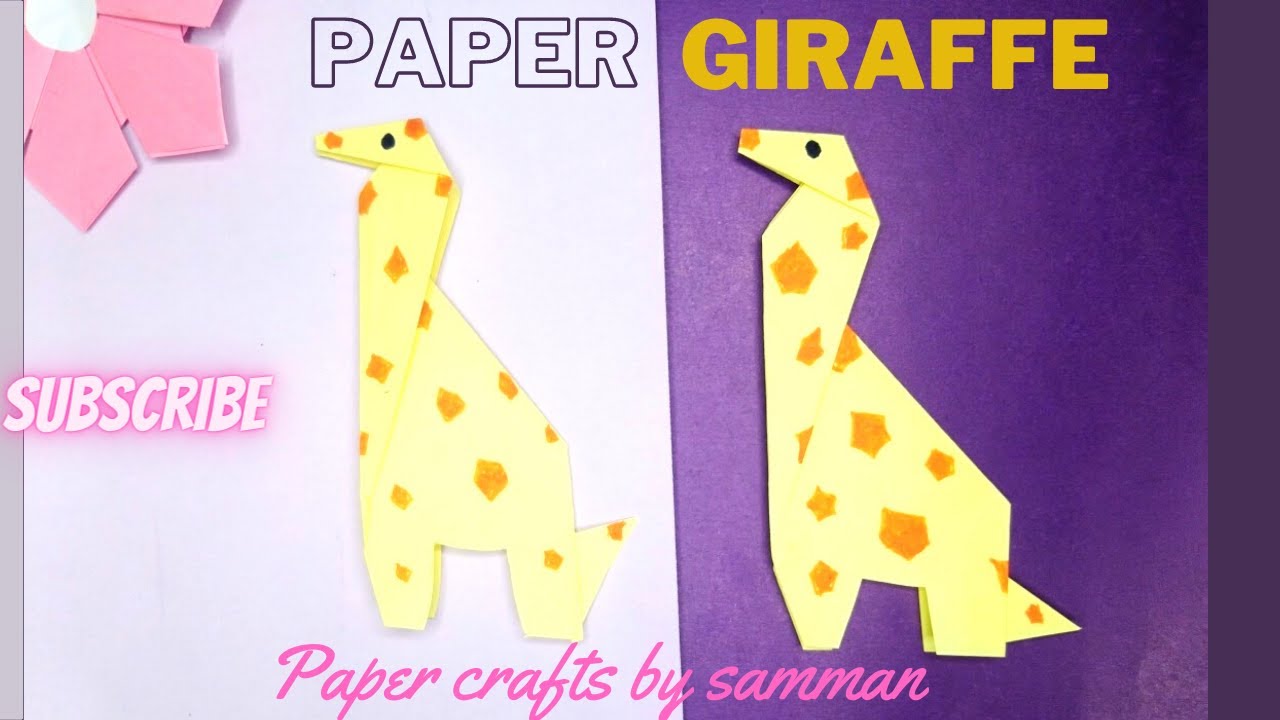 paper giraffe /paper crafts by samman/how to make giraffe from paper ...