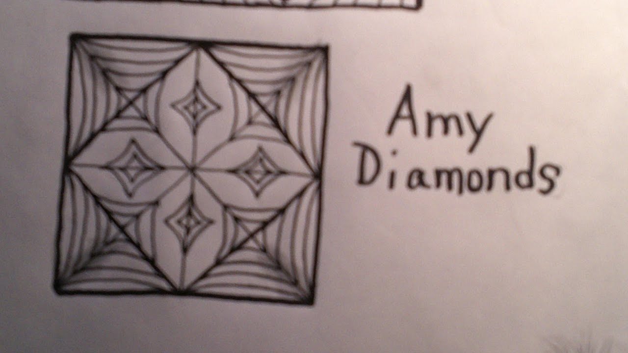 Zentangle Pattern "Amy Diamonds" - YouTube