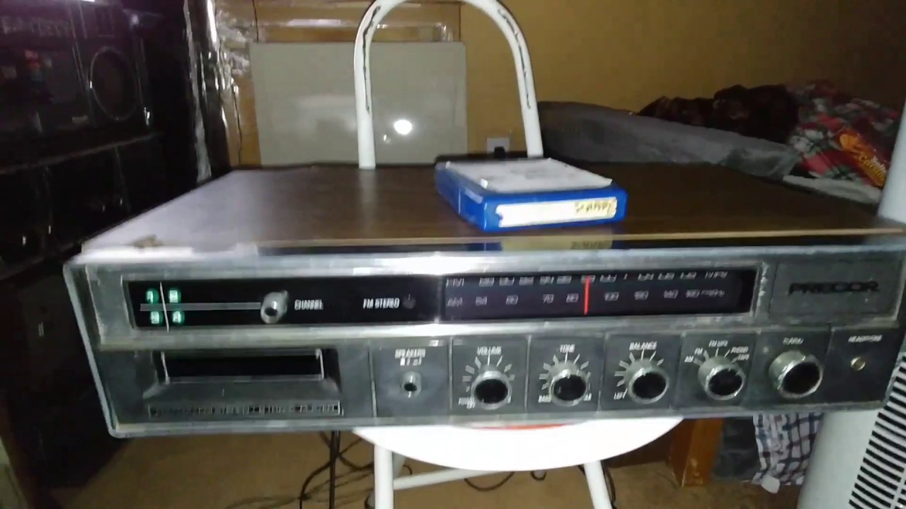 Precor model 1026 8 track player/radio receiver - YouTube