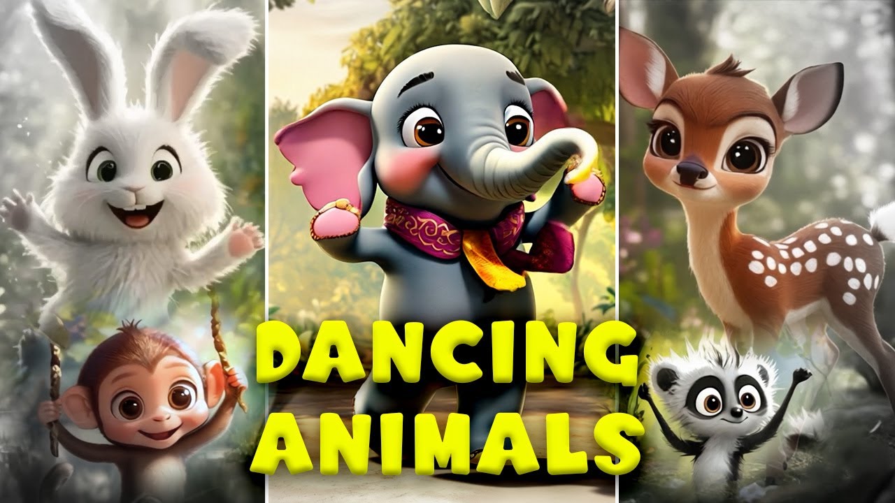 Dancing Animals Song 🎶 | Bunty Elephant | AI Animation Fun! 🐘🦁🐒🐧 - YouTube