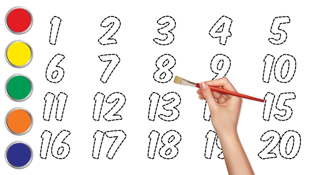 Learn Numbers l Follow the dots and write color numbers with a marker ...