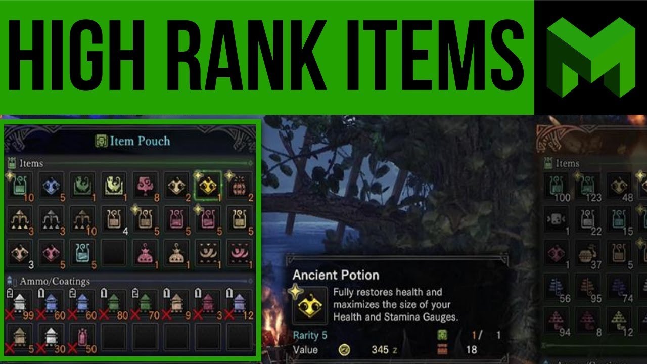 Best Items to Bring for High Rank Hunts: Monster Hunter World - YouTube