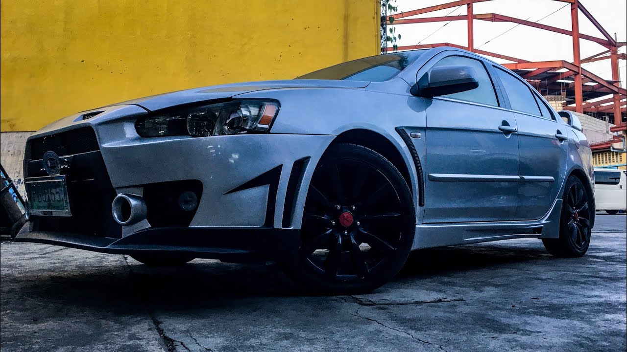 Full exhaust system on a Mitsubishi Lancer EX - YouTube