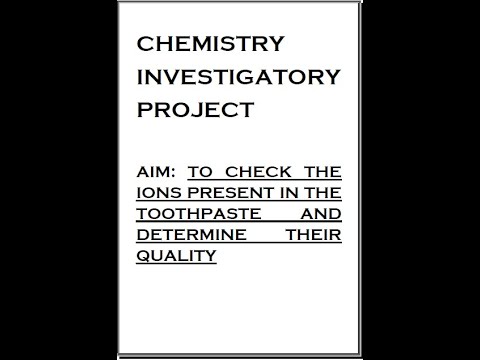 CHEMISTRY INVESTIGATORY PROJECT | CLASS 12 | ANALYSIS OF IONS IN ...